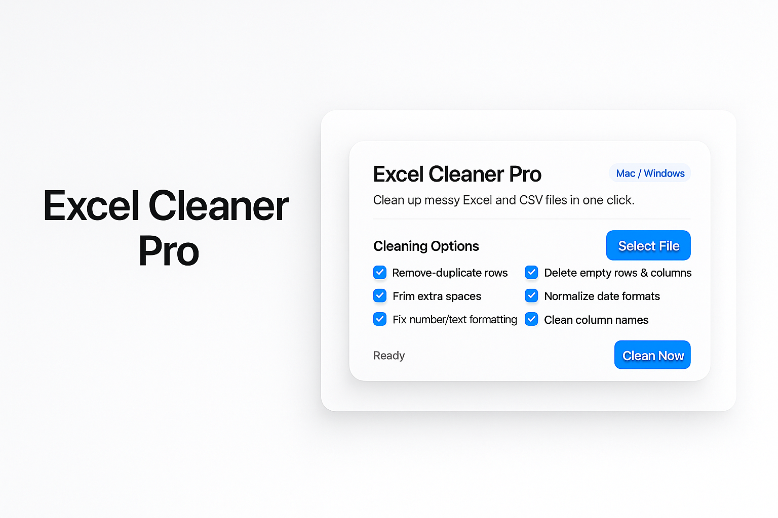 Devlog #1 – Excel Cleaner PRO Released & What’s Next - Excel Cleaner PRO – One-Click Excel & CSV ...