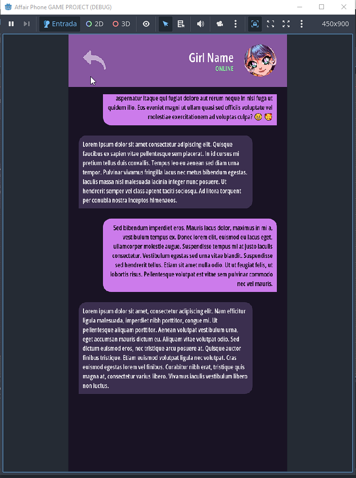 DEVLOG #001: Chat App GUI, Game Logic and Emily Character Design. - Affair Phone by S K O L L R ...