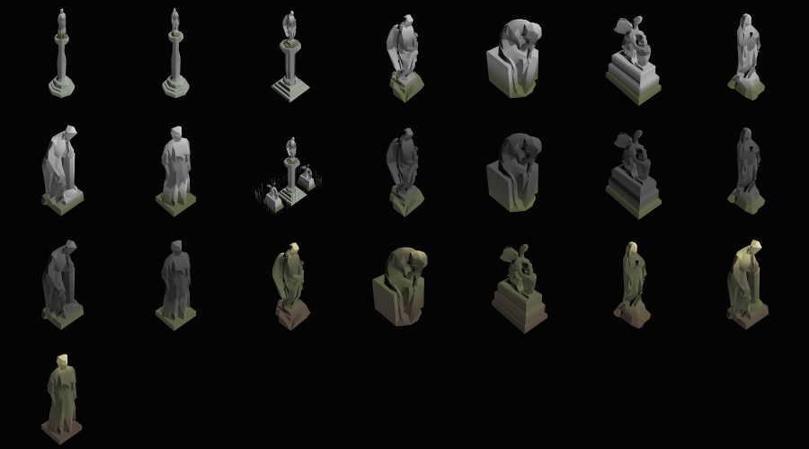 Devlog - FREE Low Poly Cemetery Statues Pack - LODs Optimized by EmaceArt
