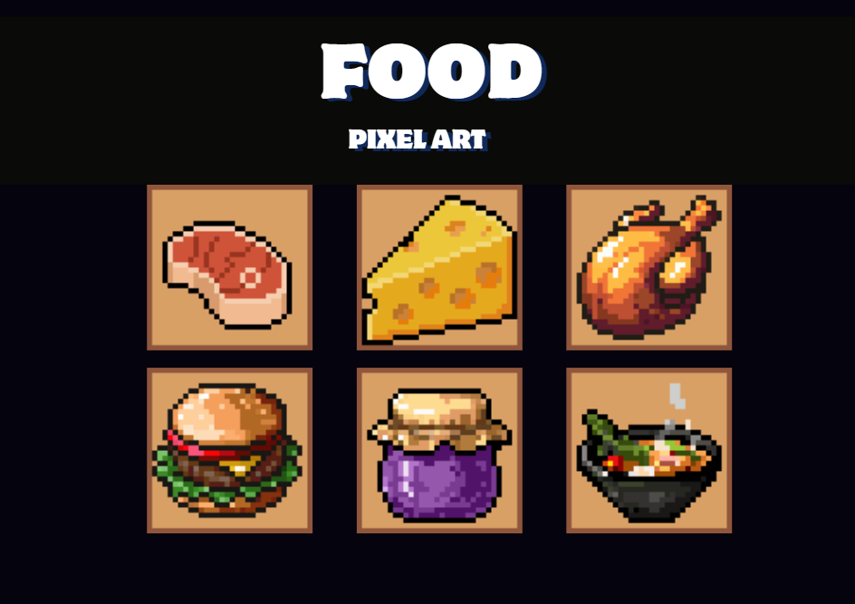 Food Icons Pixel Art by Pixel-Banner