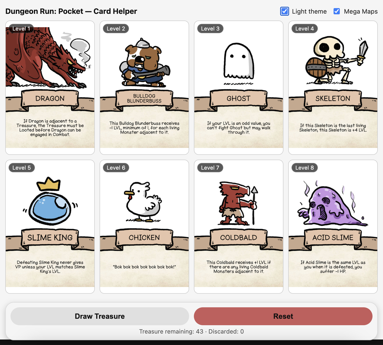 Digital Cards now include Mega Maps and Expansions! - Dungeon Run: Pocket by Shenbot Makes