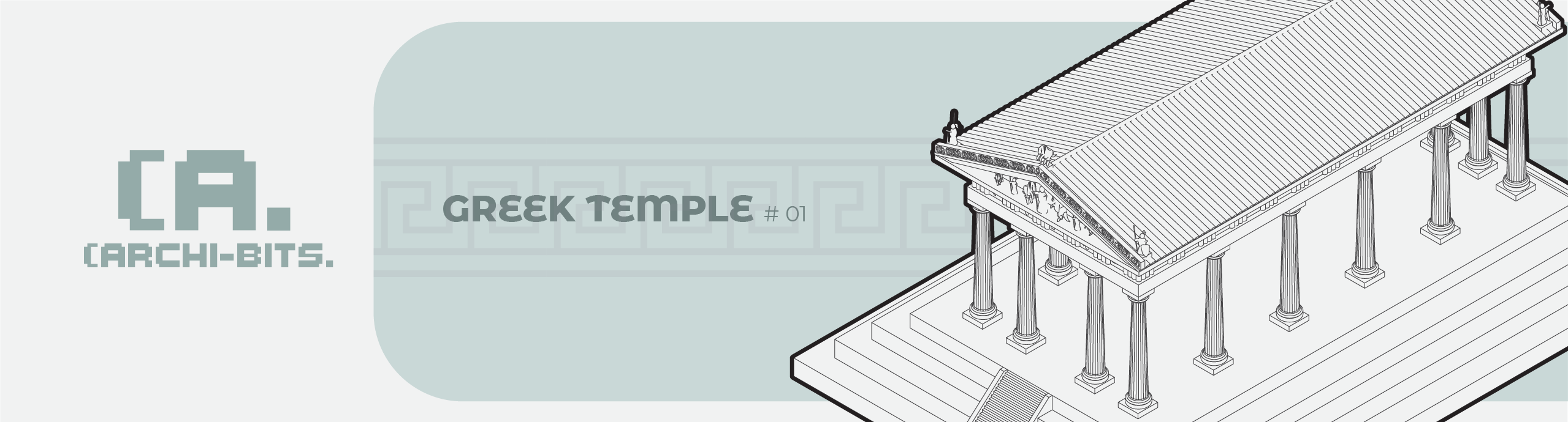 Isometric Greek Temple | Vector by Archi-Bits Studio