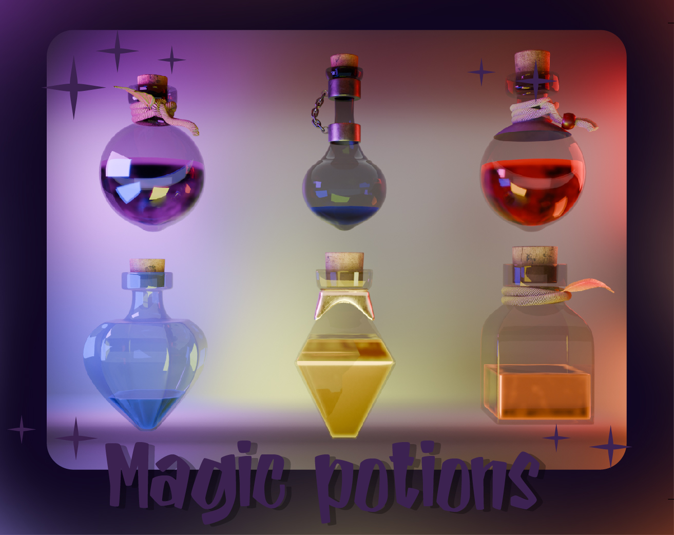 (3D) Low Poly Magic Potions by Molotov Kittens