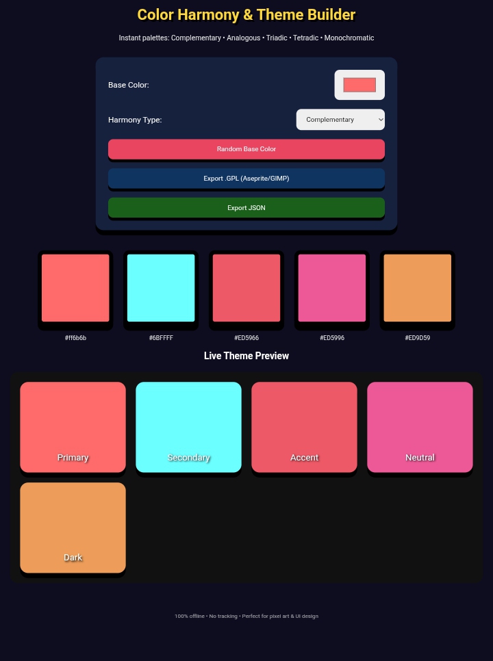 Color Harmony and Theme builder by Aybami