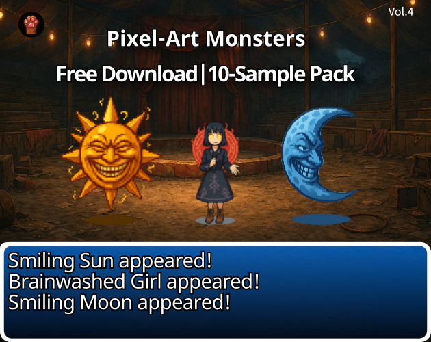 10 Free Pixel Monsters — PNGs (S/M/L @1x)-FR04 by Pixel Material Studio