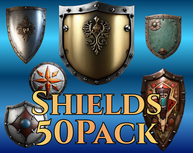 50 Fantasy Shield Icons｜RPG Asset Pack (PNG) by Pixel Hammer