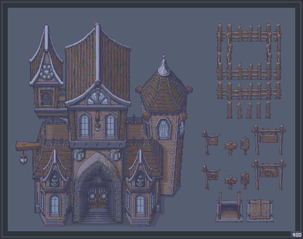 400th update: Haunted House 1/1 - Modern Exteriors - RPG Tileset [16X16 ...