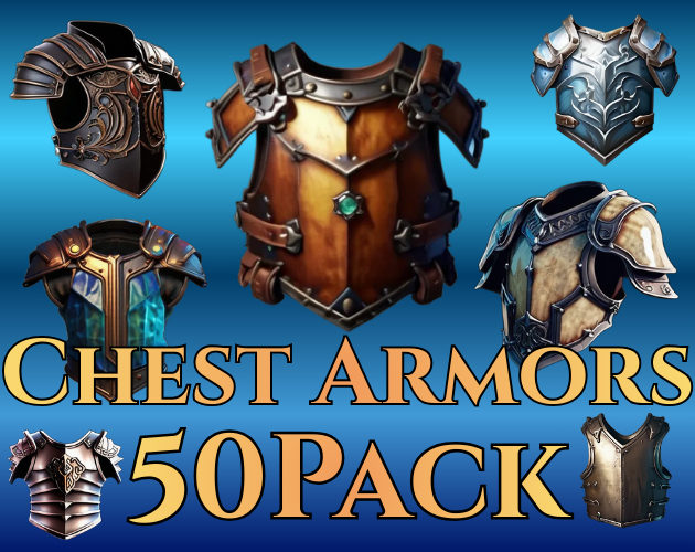 50 Fantasy Chest Armor Icons｜RPG Asset Pack (PNG) by Pixel Hammer
