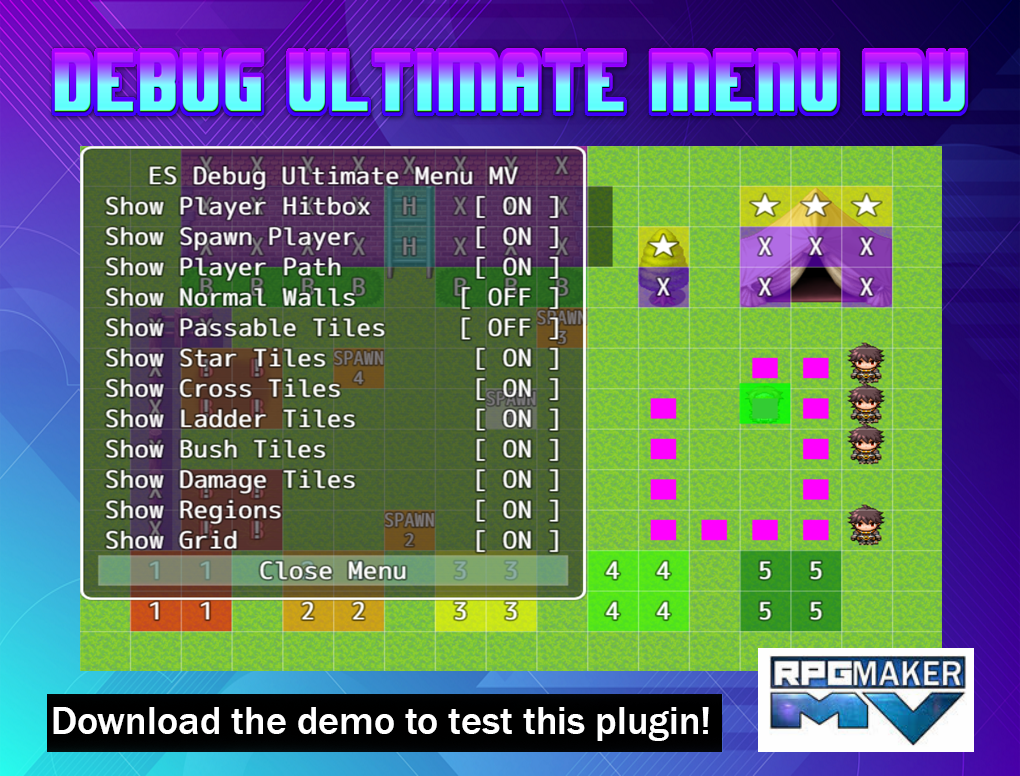 Debug Ultimate Menu MV Plugin RPG Maker MV by EroiK StyLeR