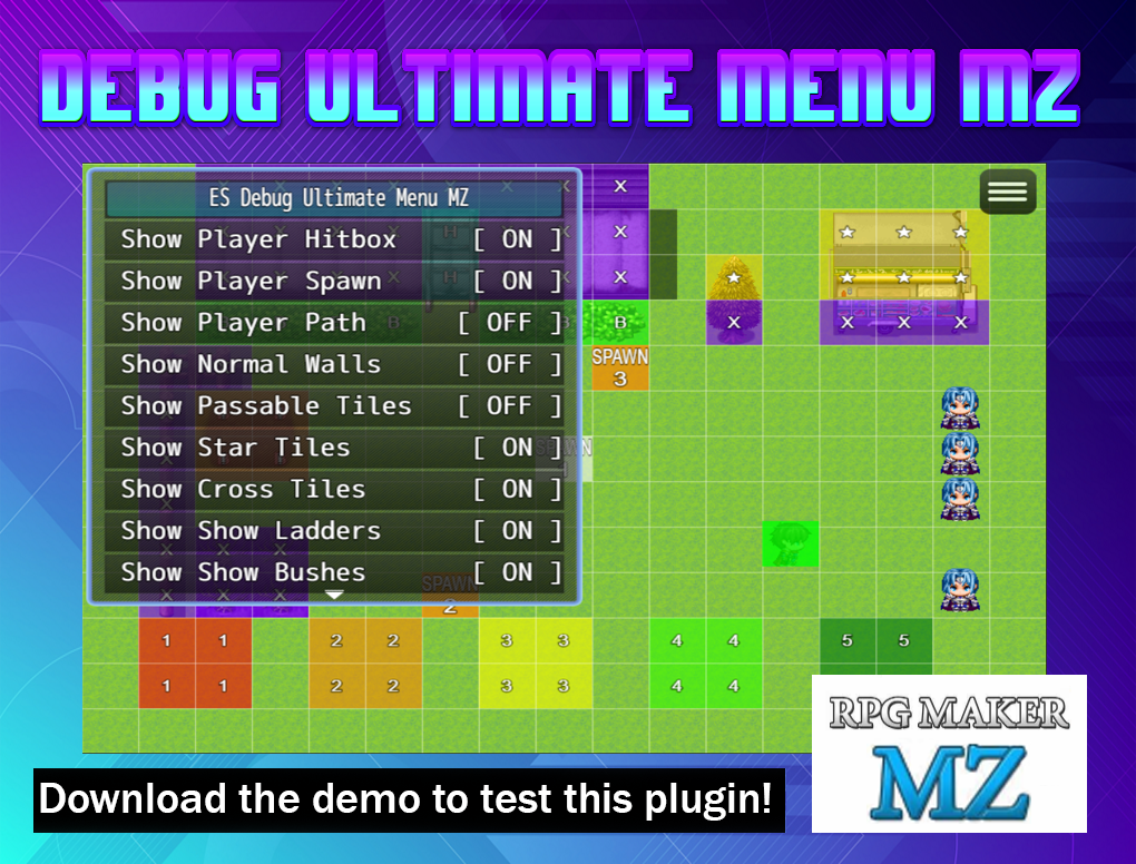 Debug Ultimate Menu MZ Plugin RPG Maker MZ by EroiK StyLeR