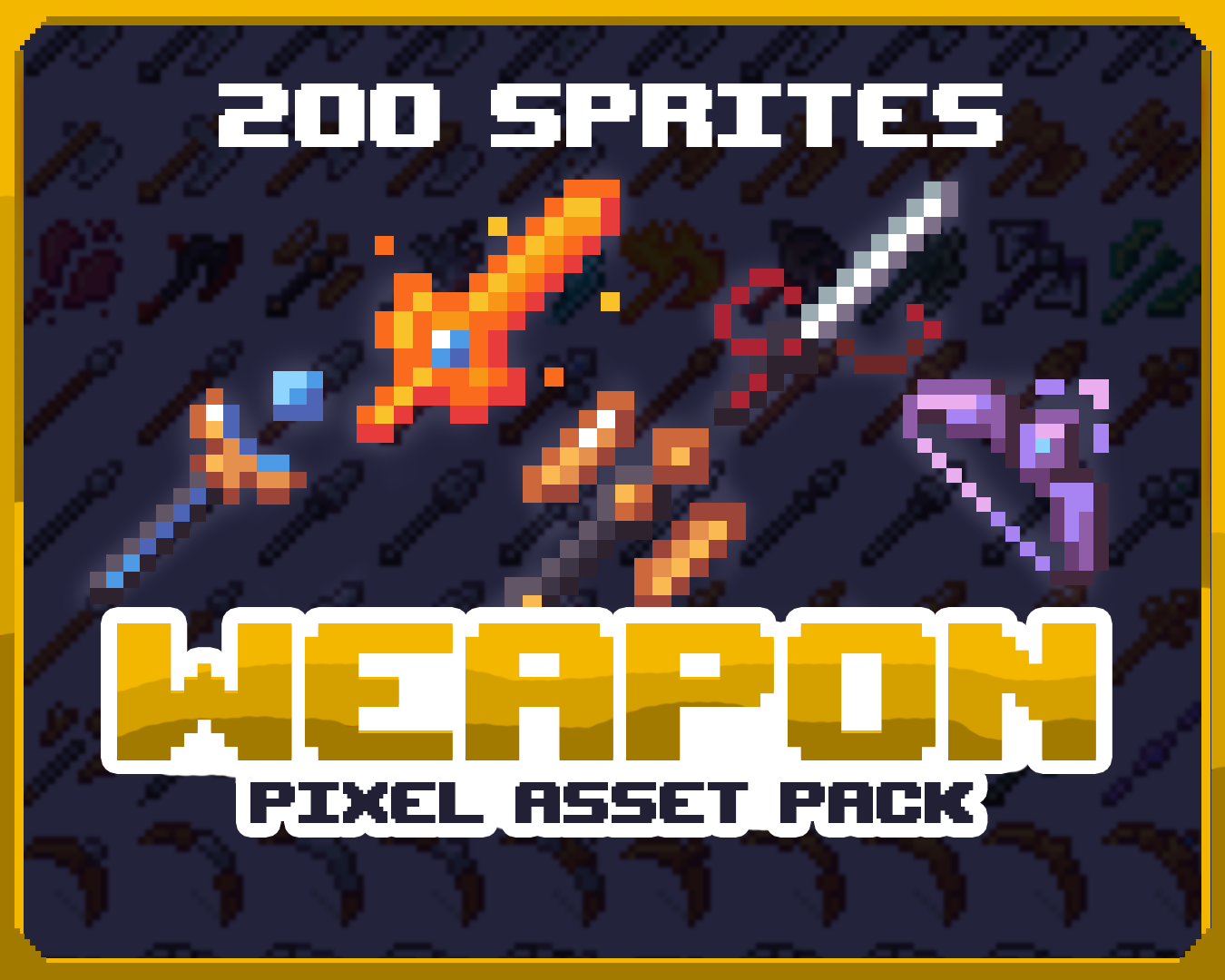 Weapon Pixel Asset Pack V1 - 16x16 pixel asset pack by Helm3t