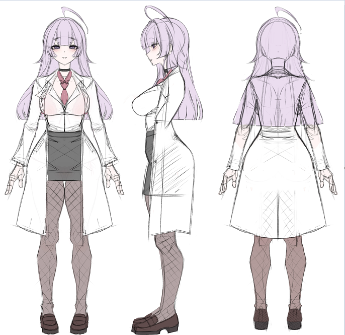 Misaki design progress update - Life With Demon Girls by Renaysaki