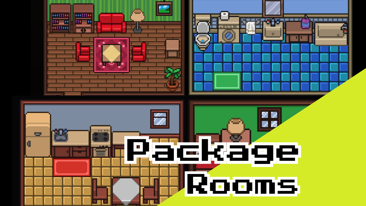 Pixel Art Room Pack – 4 Modular 16x16 RPG Tilesets by Maru