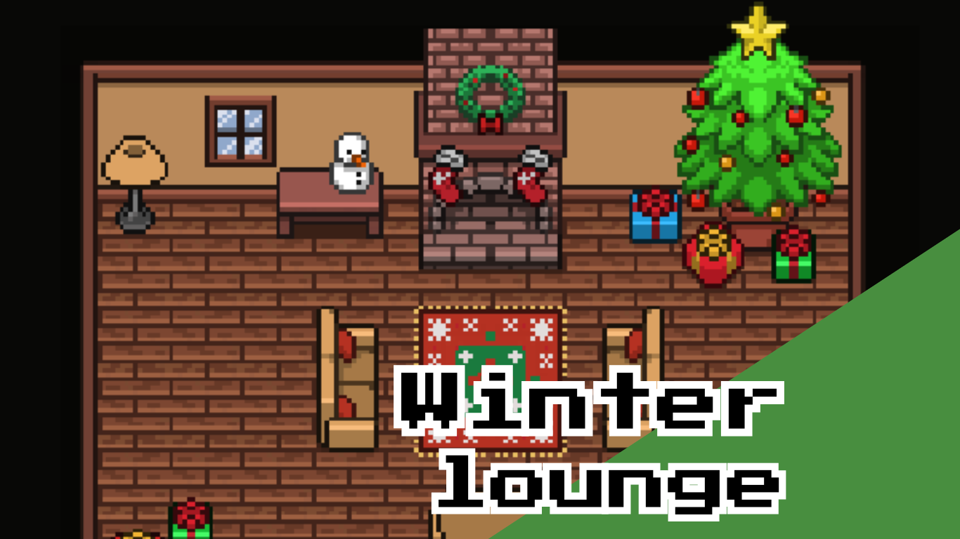 Winter Lounge – Festive Pixel Room (16x16) by Maru