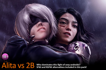 Alita vs 2B by Ninjartist