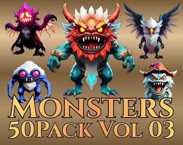 Monsters 50 Pack Vol 03｜RPG Asset Pack (PNG) by Pixel Hammer