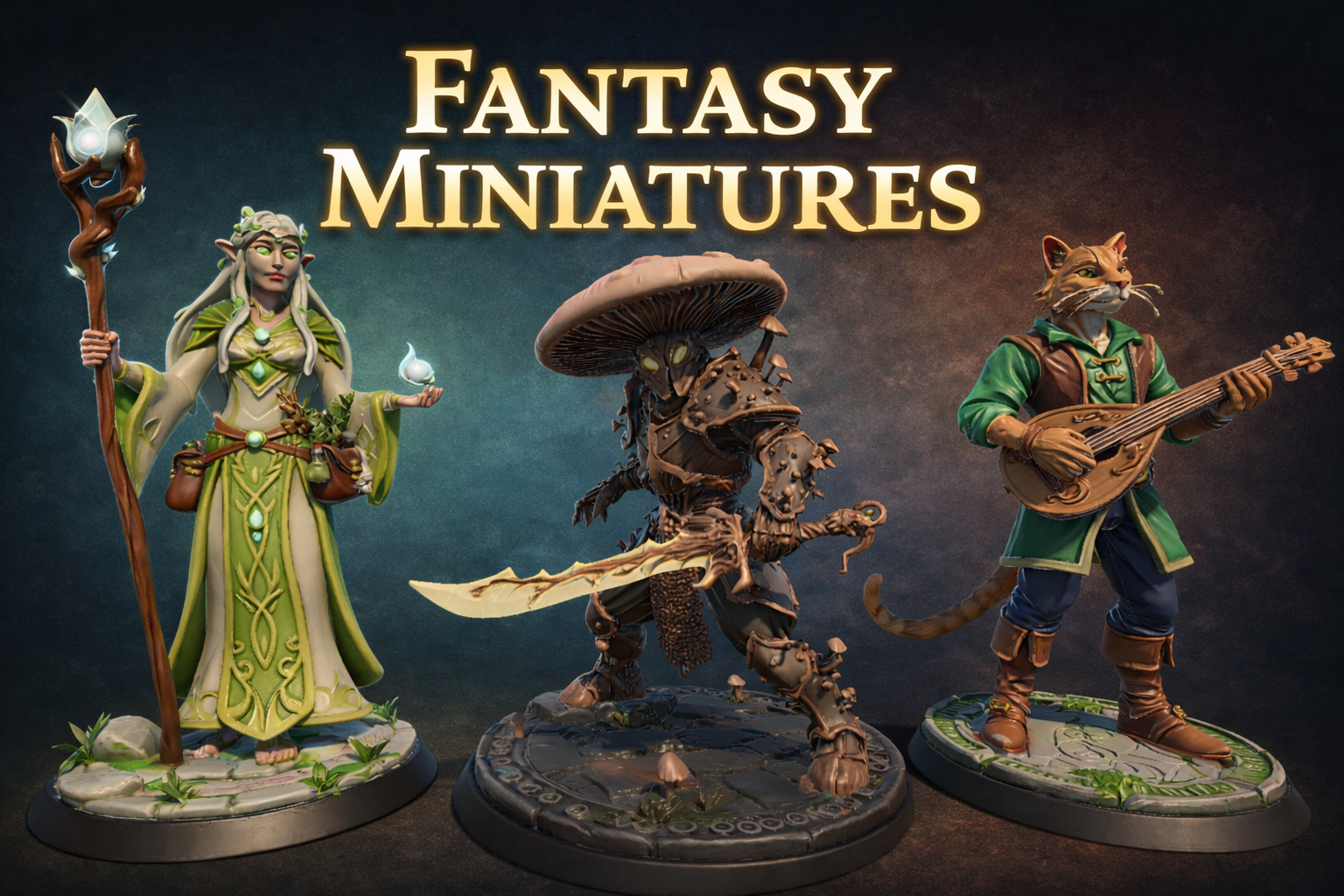 Fantasy Miniatures for RPGs – 15 Game-Ready Characters by Tomas Malveiro