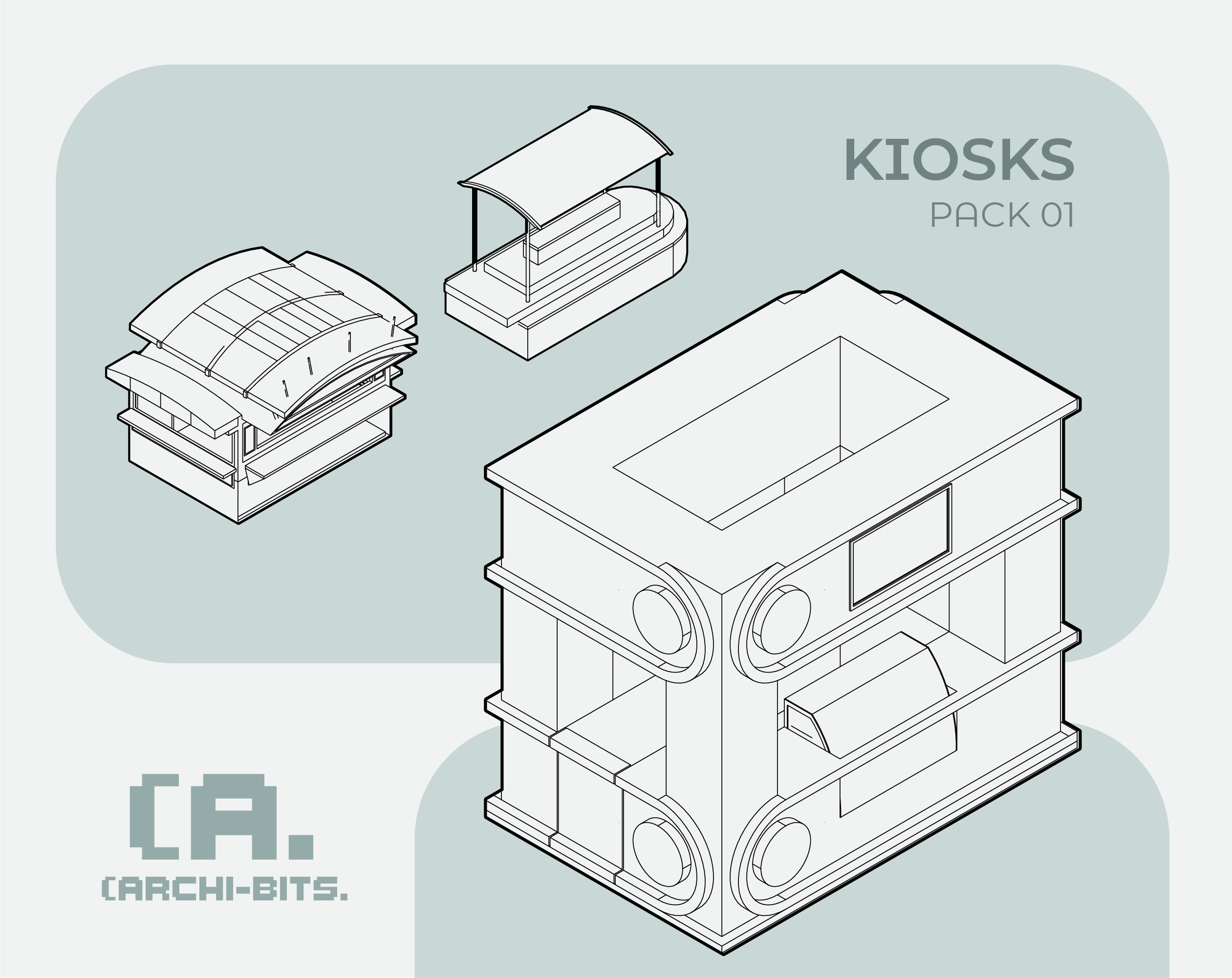 ISOMETRIC KIOSKS - PACK 01 by Archi-Bits Studio