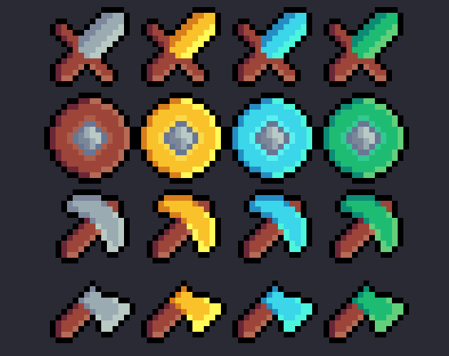 16x16 Elemental RPG Icon Pack (Starter Set) by FilderZie