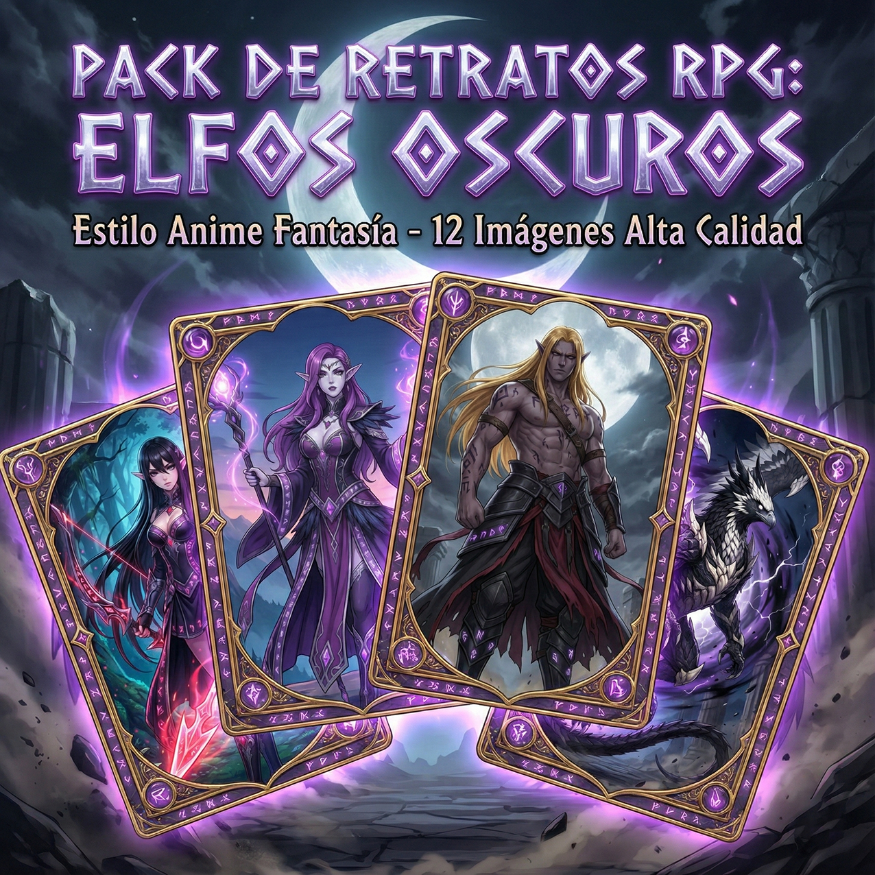 Dark Fantasy RPG Portraits - Dark Elves & Dark Creatures (13 Assets) by ...