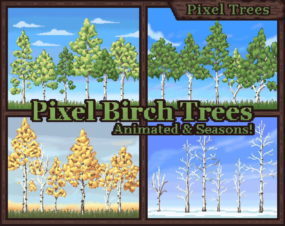 Pixel Birch Trees by manda