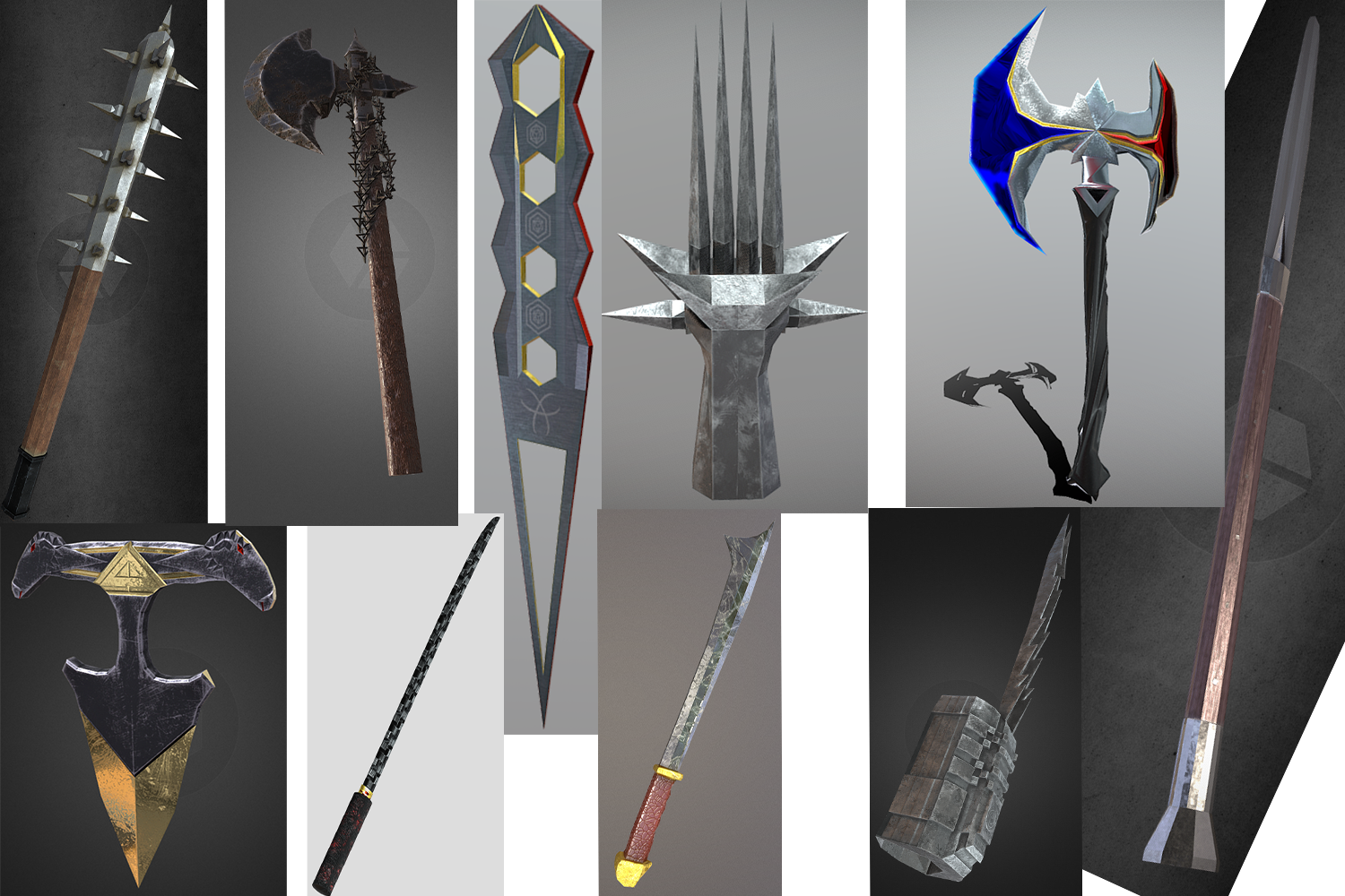 Free Low Poly Weapon Pack – Game Ready Blades by Shannan