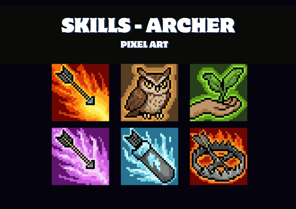 Archer Skills Pixel Art by Pixel-Banner