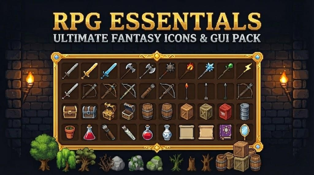 RPG Essentials: Ultimate Fantasy Icons & GUI Pack by helloiamsinan