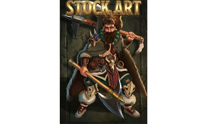 Hand Painted Barbarian Character - RPG Game Asset by Mba Games