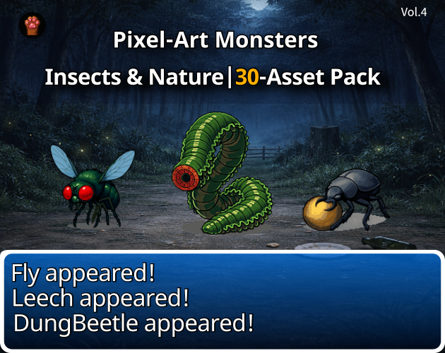 30 Pixel Insects & Nature — PNGs (S/M/L @1x)-CP18 by Pixel Material Studio