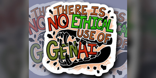 There is No Ethical Use of GenAI Sticker (Printable) by AubrietaRose