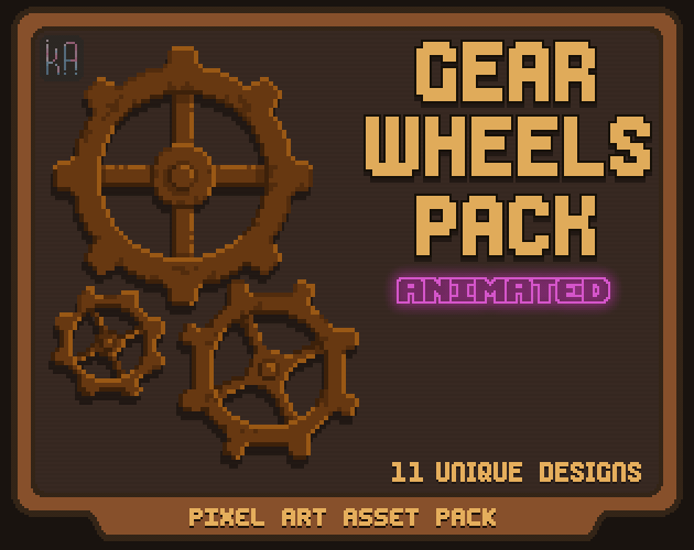 FREE Pixel Art - Gear Wheels Pack - Animated by karsiori