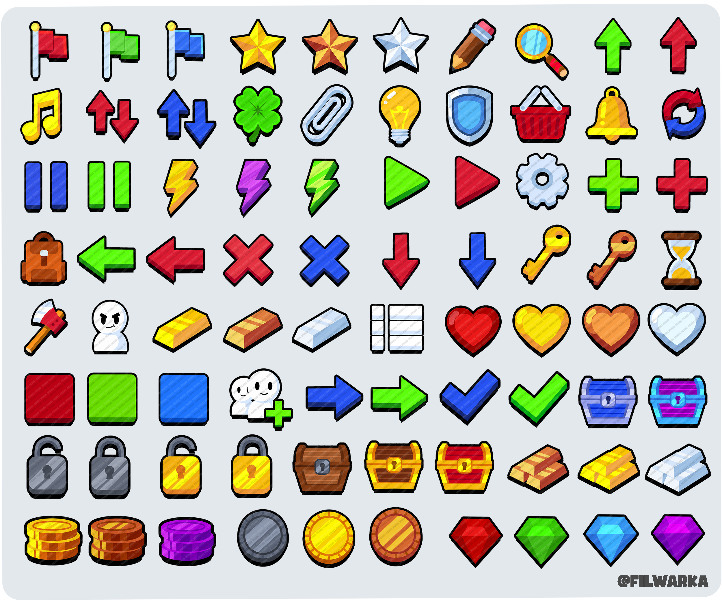 2D UI Asset Roblox Pack (ICONS) by Filwarka