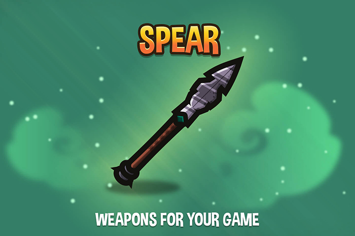 Spear 2D Weapons by Free Game Assets (GUI, Sprite, Tilesets)