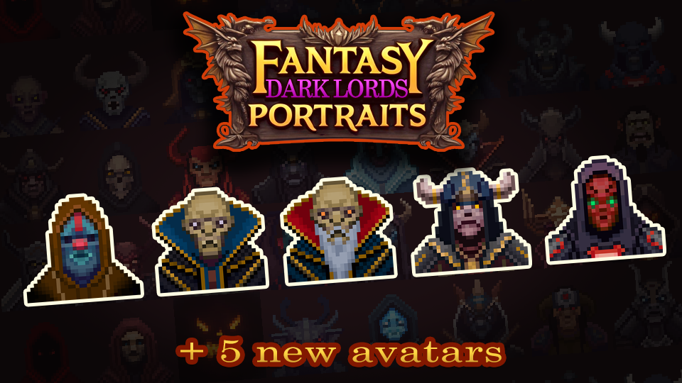 Update_02: 5 new avatar icons - Fantasy Dark Lords Portraits 32x32 by ...