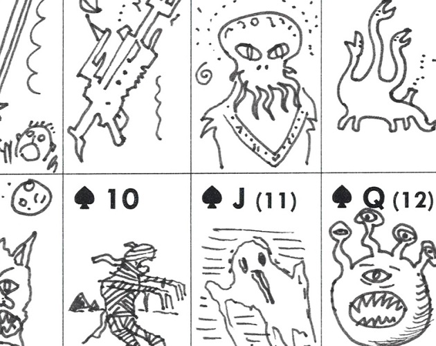Hand-drawn deck for Scoundrel by Eldritch Fields