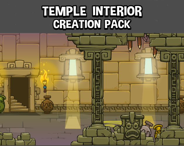 Temple interior creation pack by Robert Brooks - gamedeveloperstudio.com