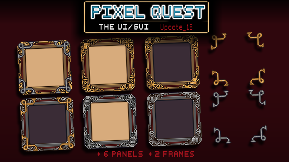 Update_15: 6 new panels + 2 new frames - 2D Pixel Quest Vol.3 - The UI ...