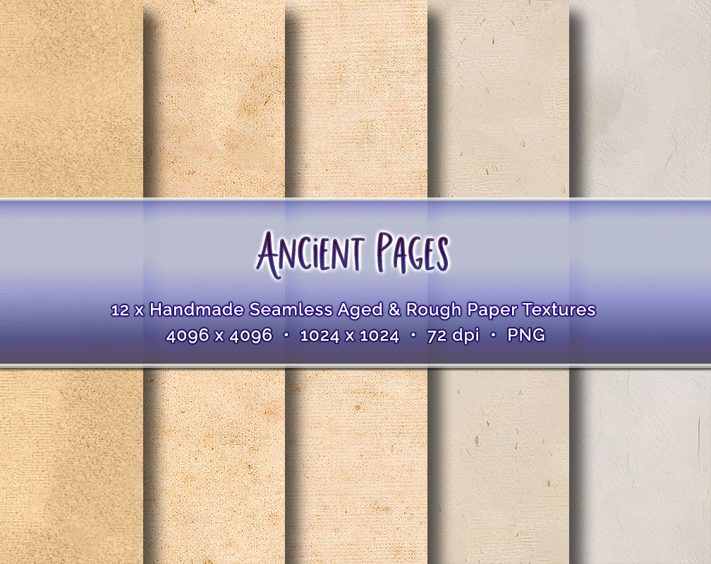 Ancient Pages - 12 x Seamless HD Aged & Rough Paper Textures by Evalynn