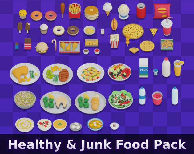 Healthy & Junk Food Pack by KloWorks
