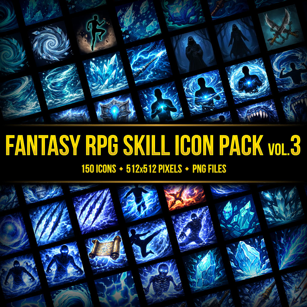 150+ Fantasy RPG Skill and Ability Icon Pack 3 by pzUH