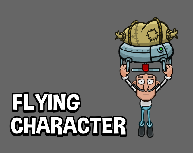 Flying character by Robert Brooks - gamedeveloperstudio.com