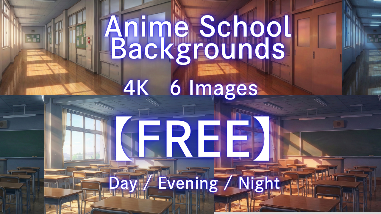 Free Anime Backgrounds: Japanese School Classroom & Corridor (4K) by ...