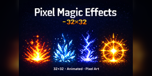 Pixel Magic Effects Pack 32×32 – Fire, Ice, Lightning & Holy (Animated ...