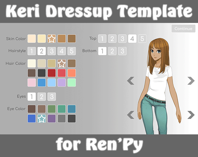 Free Character Creation Template for Ren'Py by LunaLucid