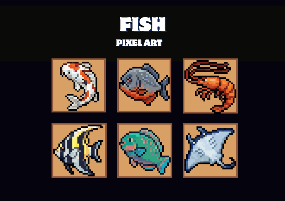 Fish Icons Pixel Art by Pixel-Banner