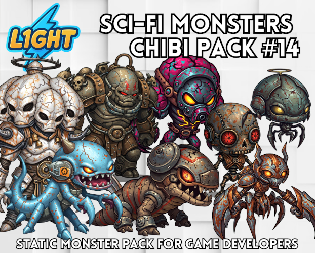 Sideview Sci-Fi Chibi Monster Pack! by L1ght