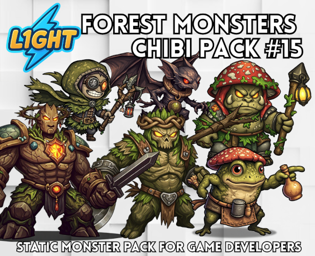 Sideview Forest Chibi Monster Pack! by L1ght