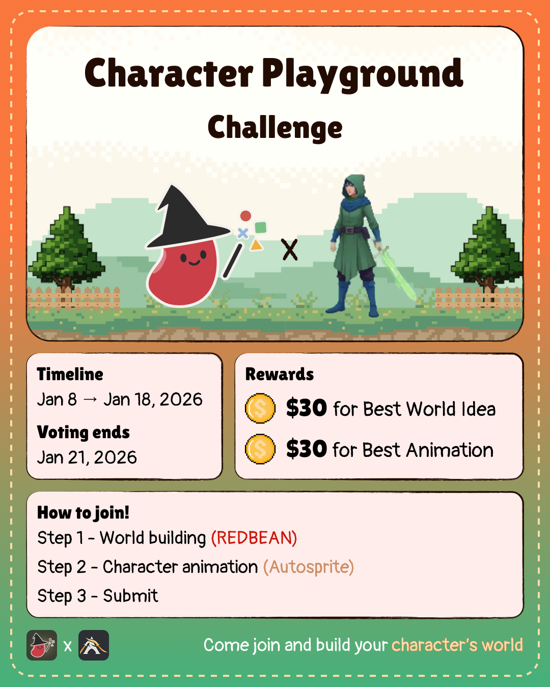 [Redbean x Autosprite] Character Playground Challenge - itch.io