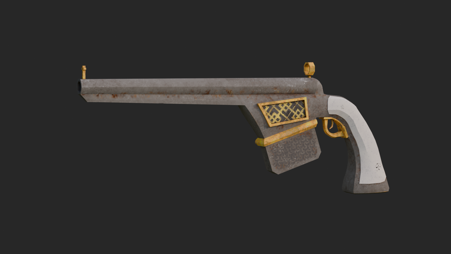 Pistol - Retro Style, Game Ready Asset by Berni
